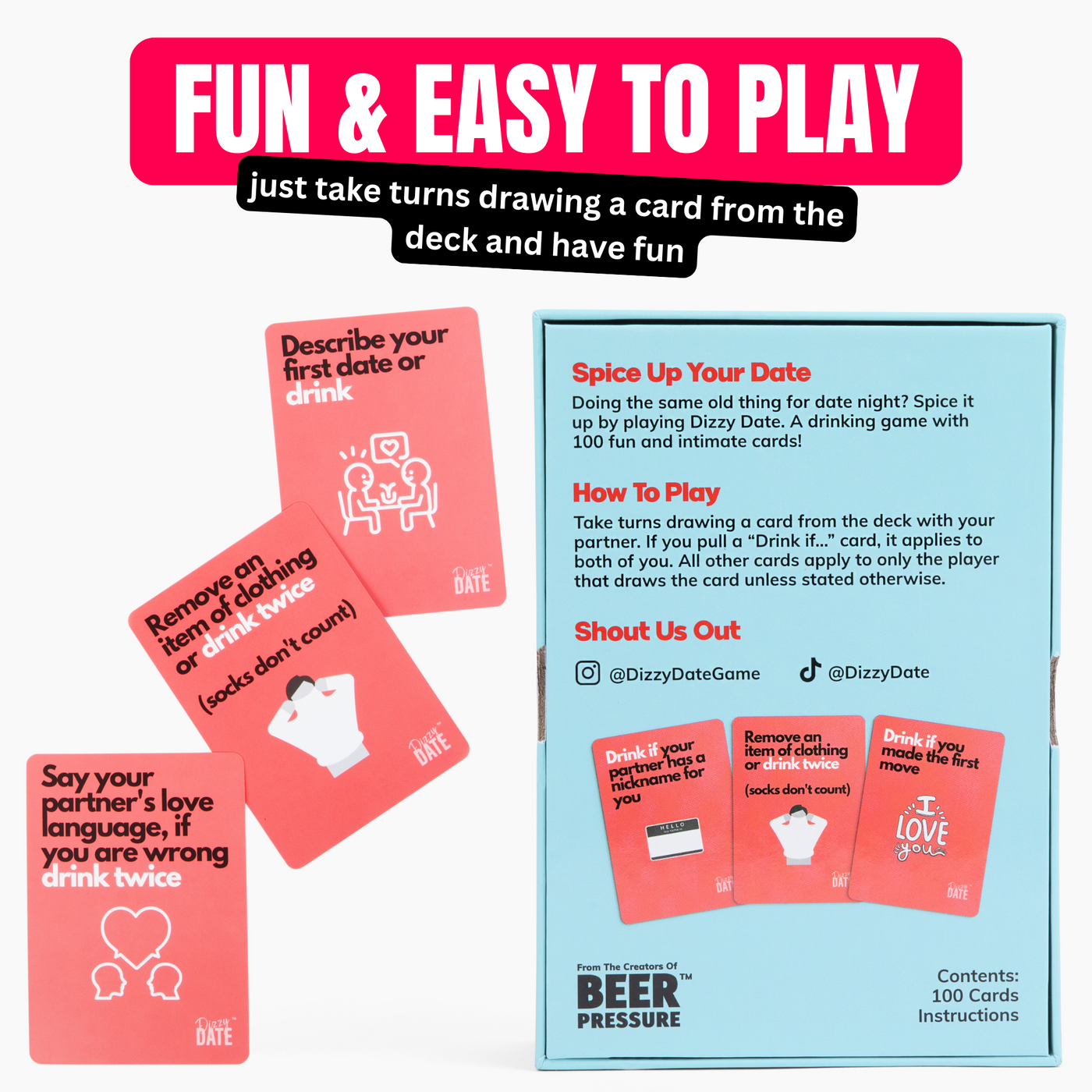 Dizzy Date - The Card Game for Couples, Date Nights, Game Nights, and ...