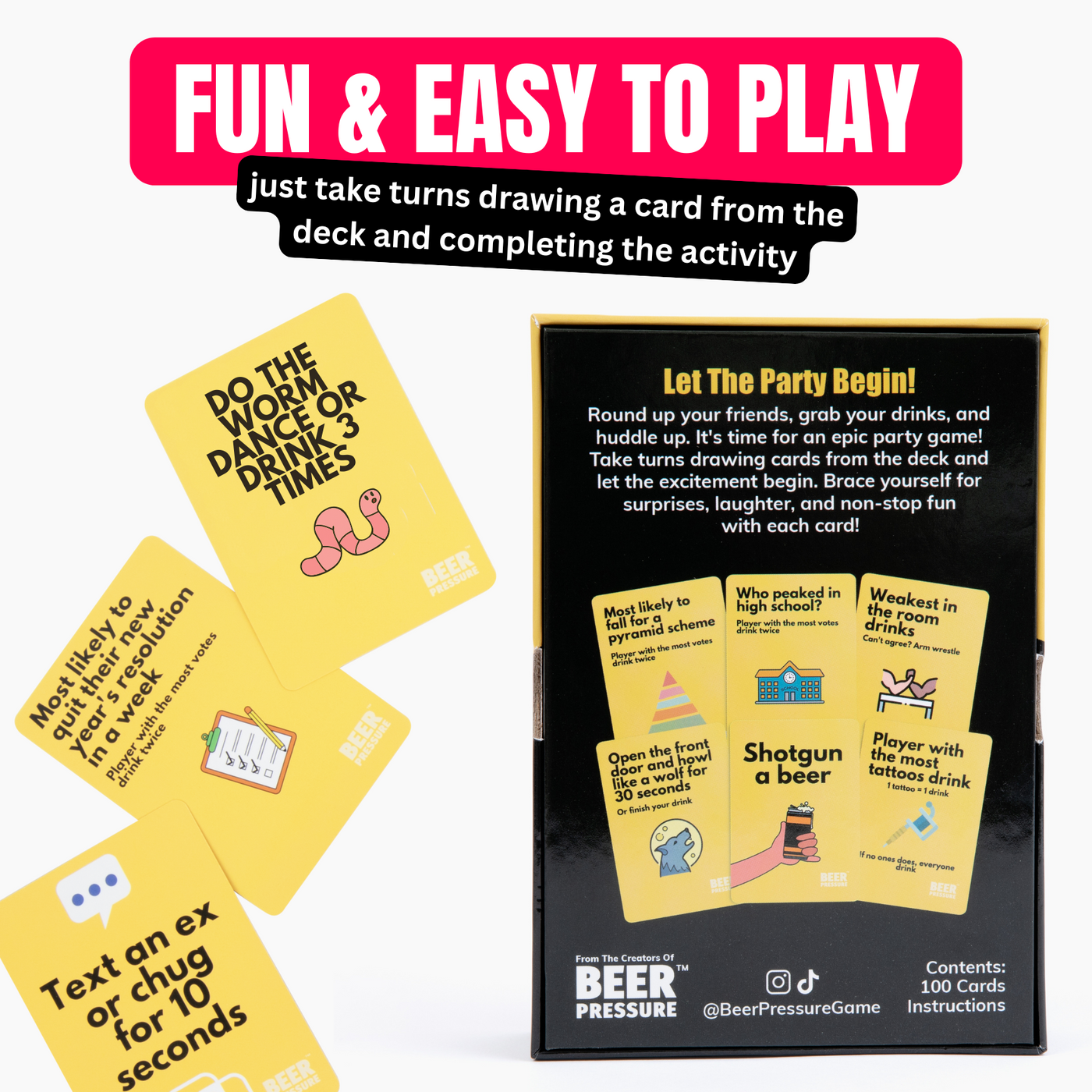 Beer Pressure V2 - Drinking Card Game for Parties, Pregames, and Game ...
