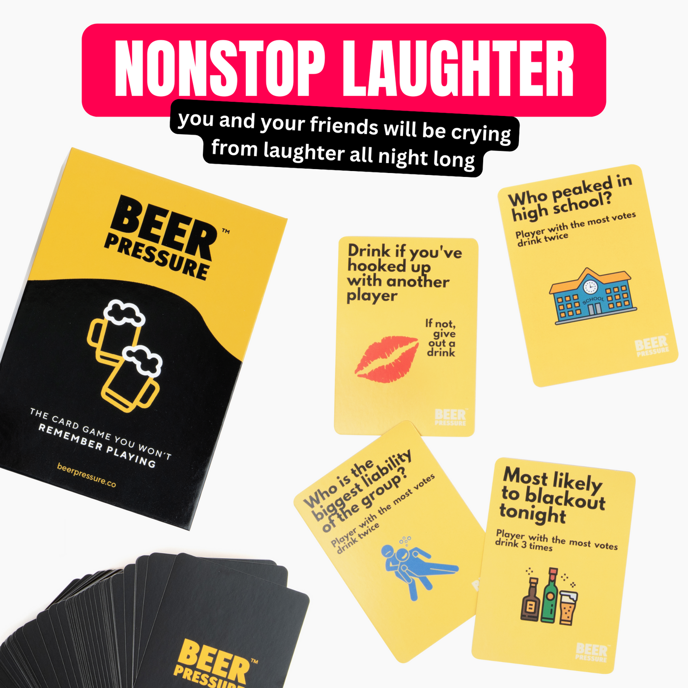 Beer Pressure V2 - Drinking Card Game for Parties, Pregames, and Game ...