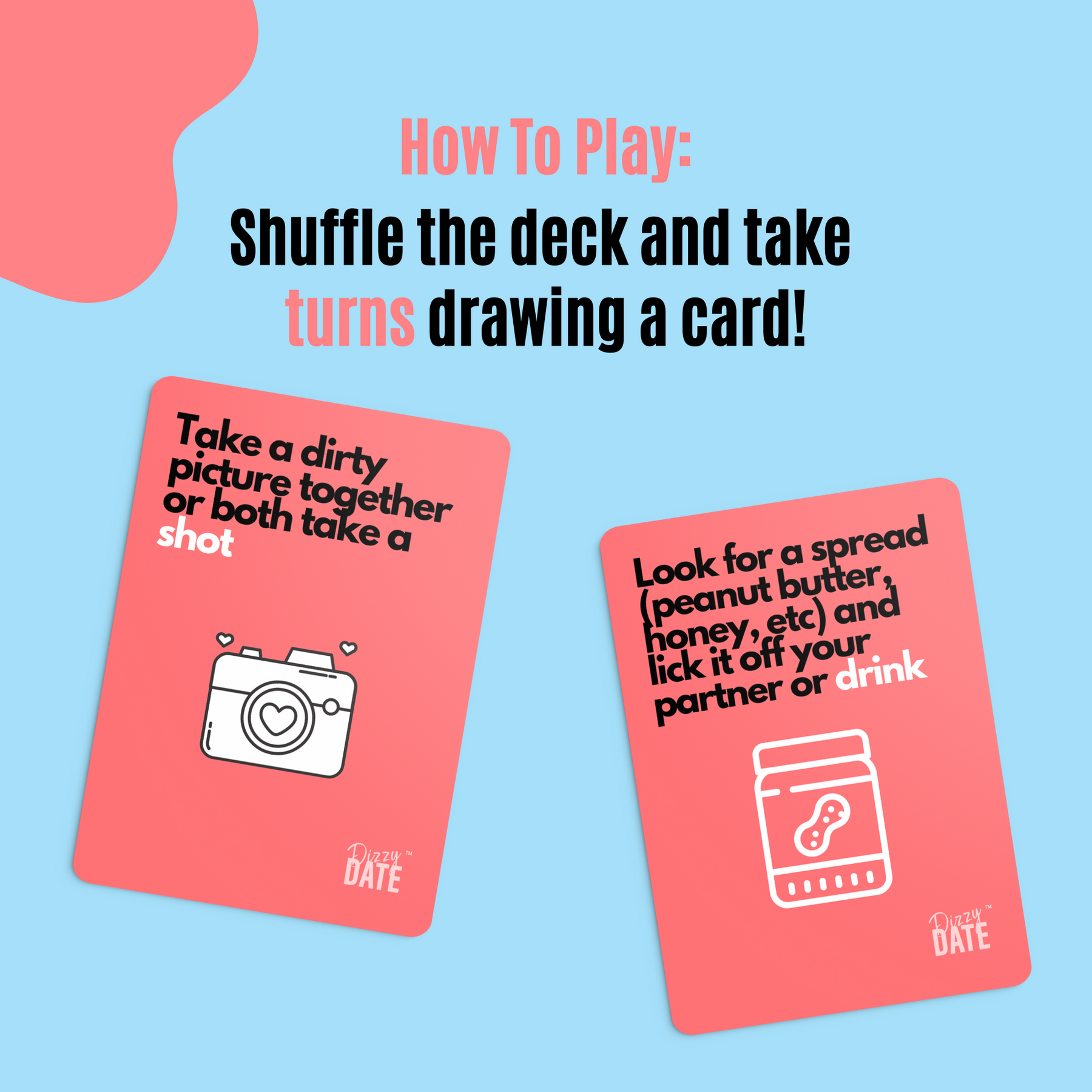 Dizzy Date - Extra Spicy Expansion Pack. The Card Game for Date Night. Perfect Couples Gift!